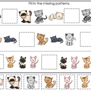 30 Printable Cats Preschool Educational Games Download. Games and ...