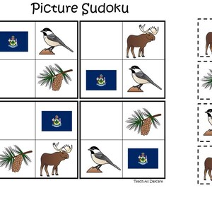30 Maine State Symbols Themed Learning Games Download. ZIP File ...