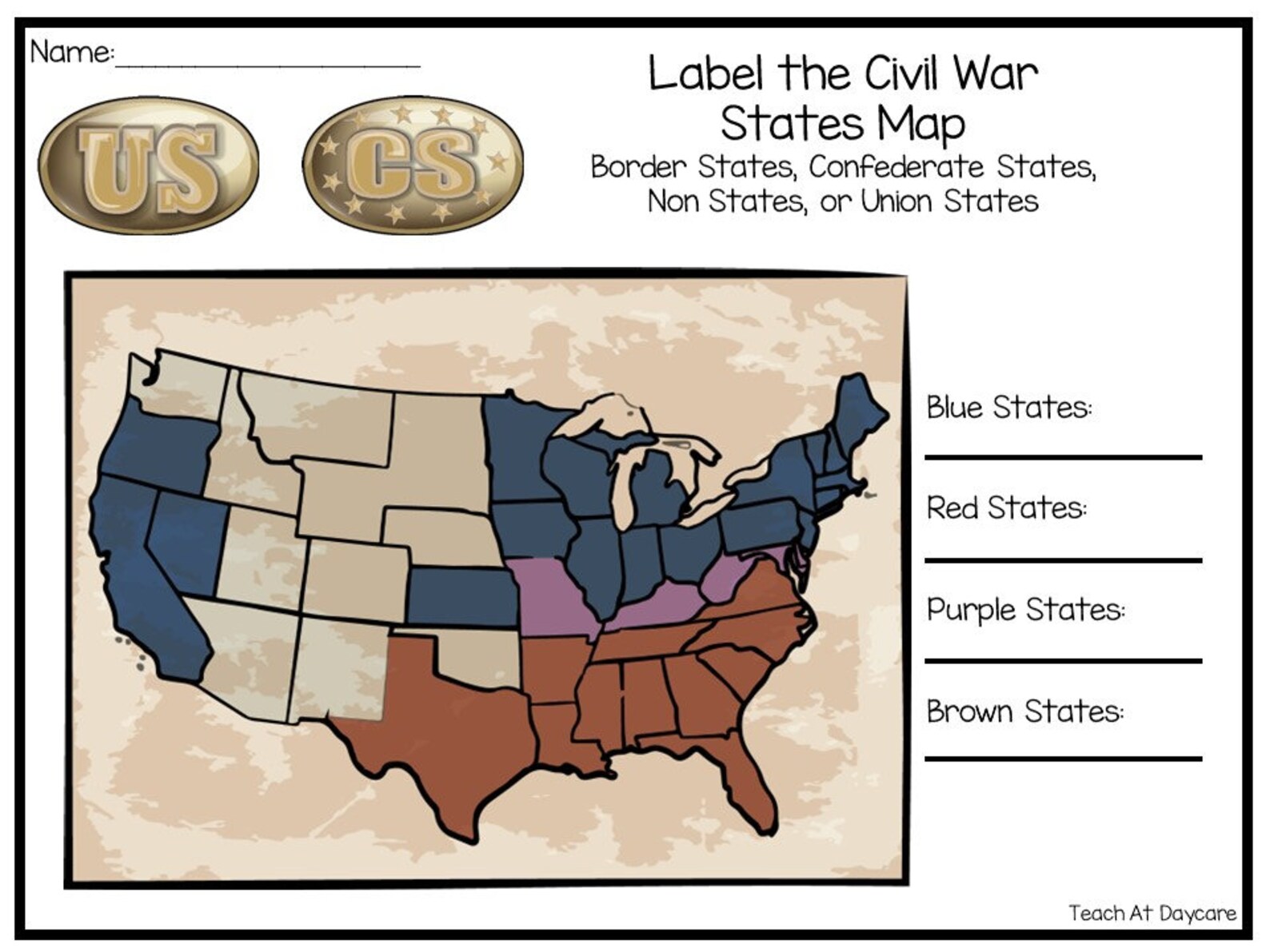 The American Civil War Educational Study Unit and Lesson. Worksheets ...