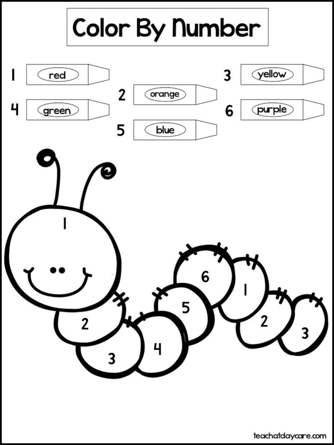 20 Color by Number Worksheets. Preschool and Kindergarten Numbers and ...