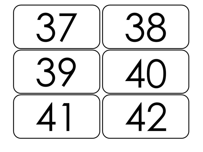 100 Printable Numbers 1-100 Flashcards. Preschool Thru Third Grade ...
