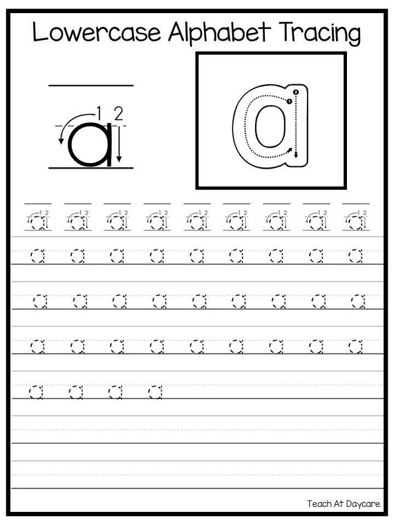 26 Printable Lowercase Alphabet Tracing Worksheets Etsy