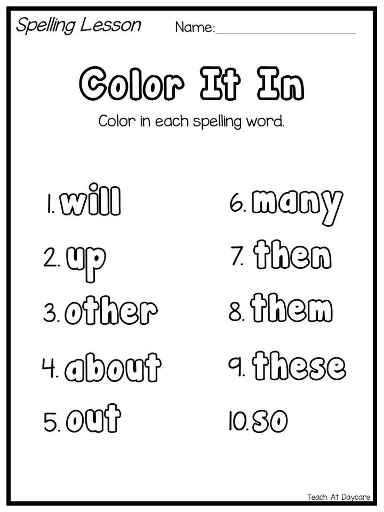 Fry First Hundred Words 51-60 Single Week Spelling Unit. | Etsy