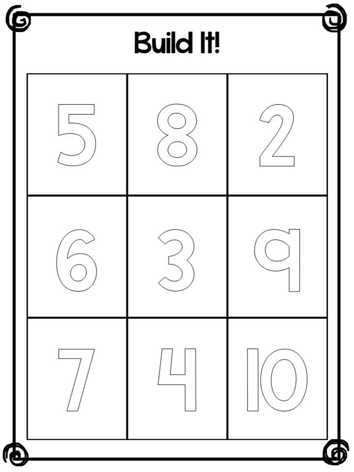 9 Printable Build It Numbers Work Mats. Preschool-kindergarten | Etsy ...