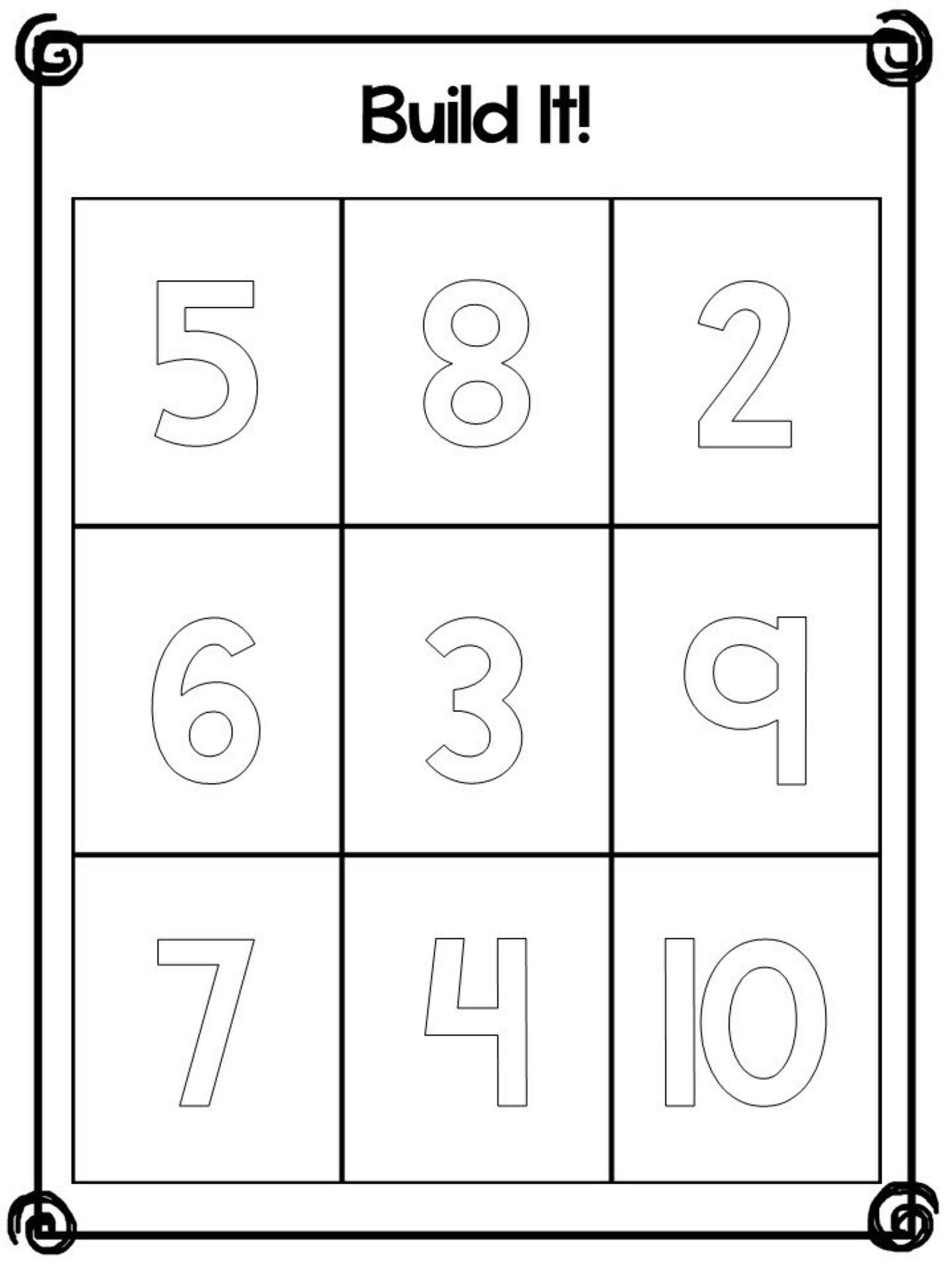 9 Printable Build It Numbers Work Mats. Preschool-kindergarten | Etsy ...