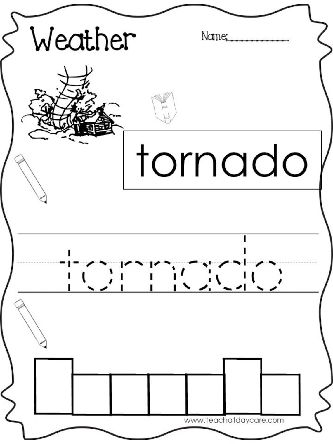 10 Weather Themed Printable Worksheets. Color Read Trace | Etsy
