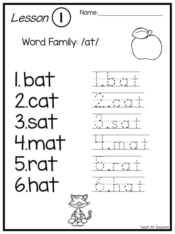 Worksheets For Kindergarten Spelling
