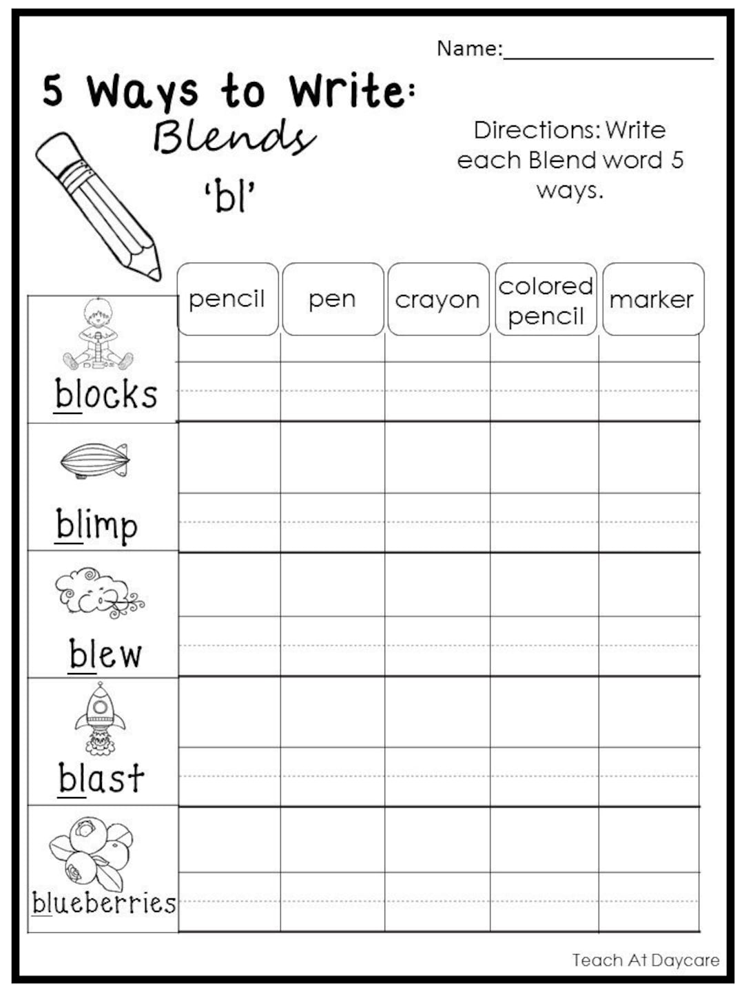 Grade 2 L Blends Worksheet