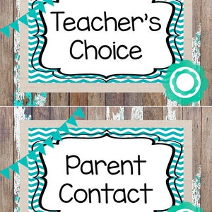 8 Printable Rustic and Teal Preschool Behavior Clip Chart Cards. School ...