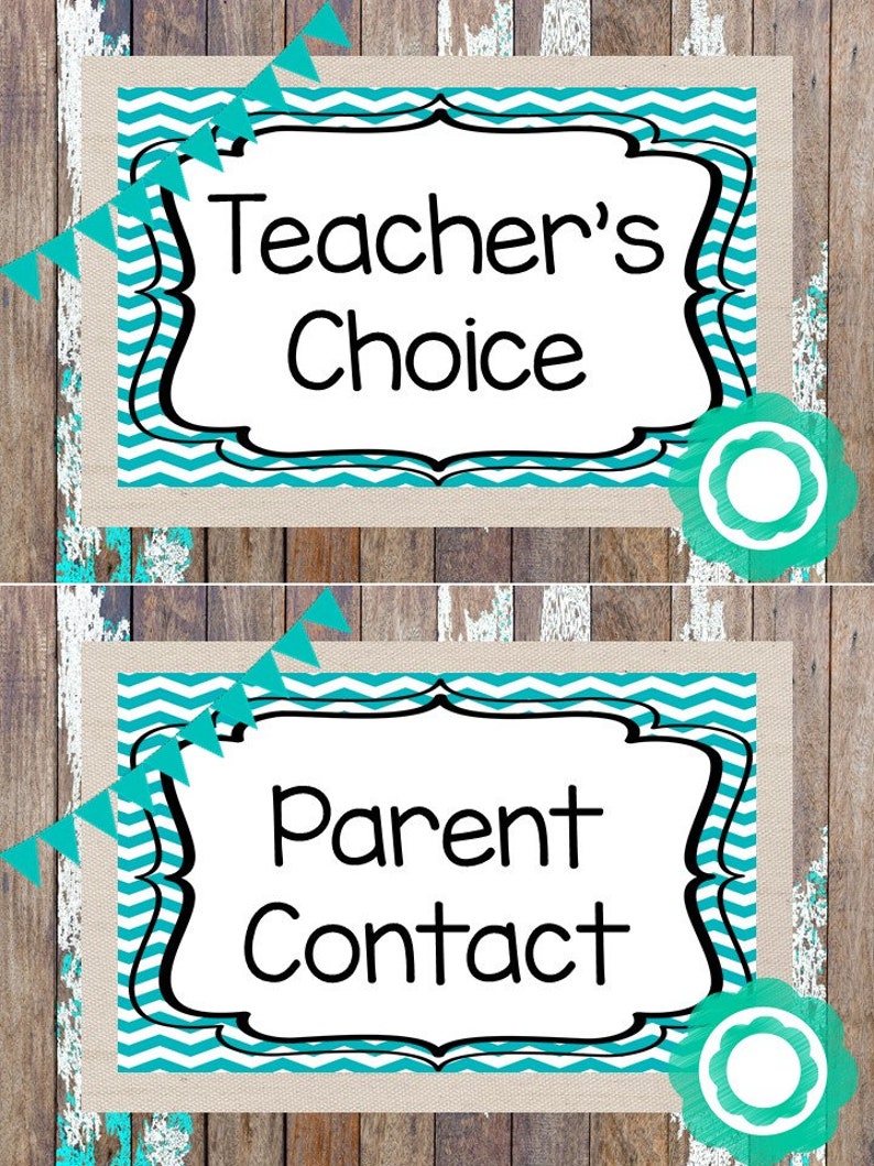 8 Printable Rustic and Teal Preschool Behavior Clip Chart - Etsy