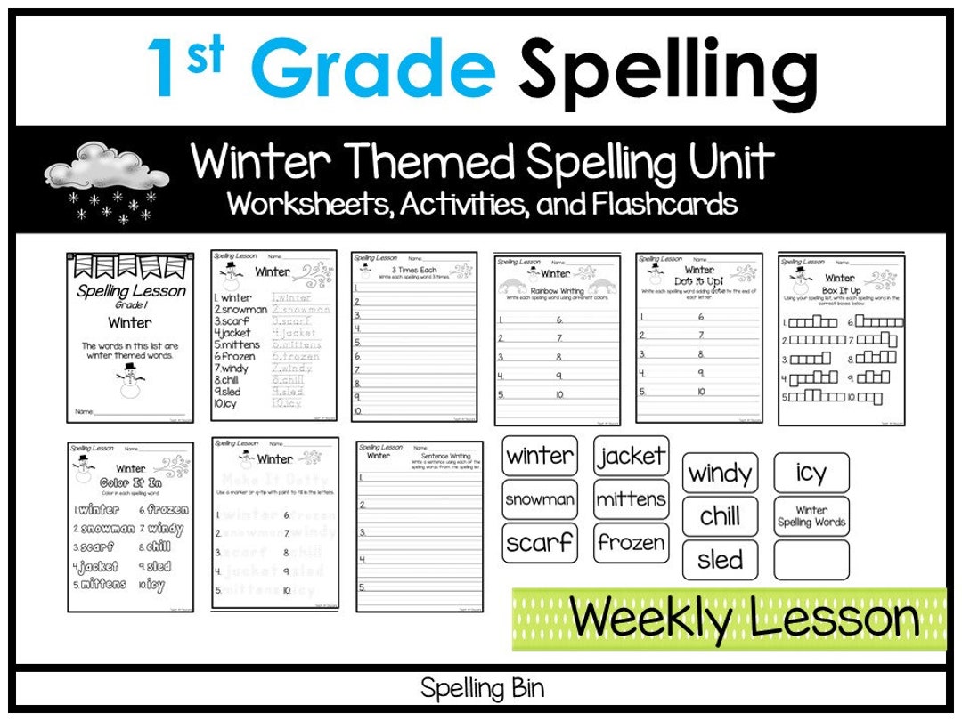 First Grade Winter Themed Words Spelling Activity. Supplemental ...