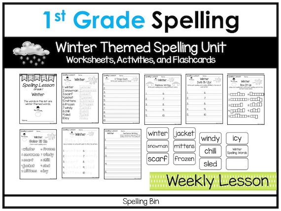 First Grade Winter Themed Words Spelling Activity. | Etsy
