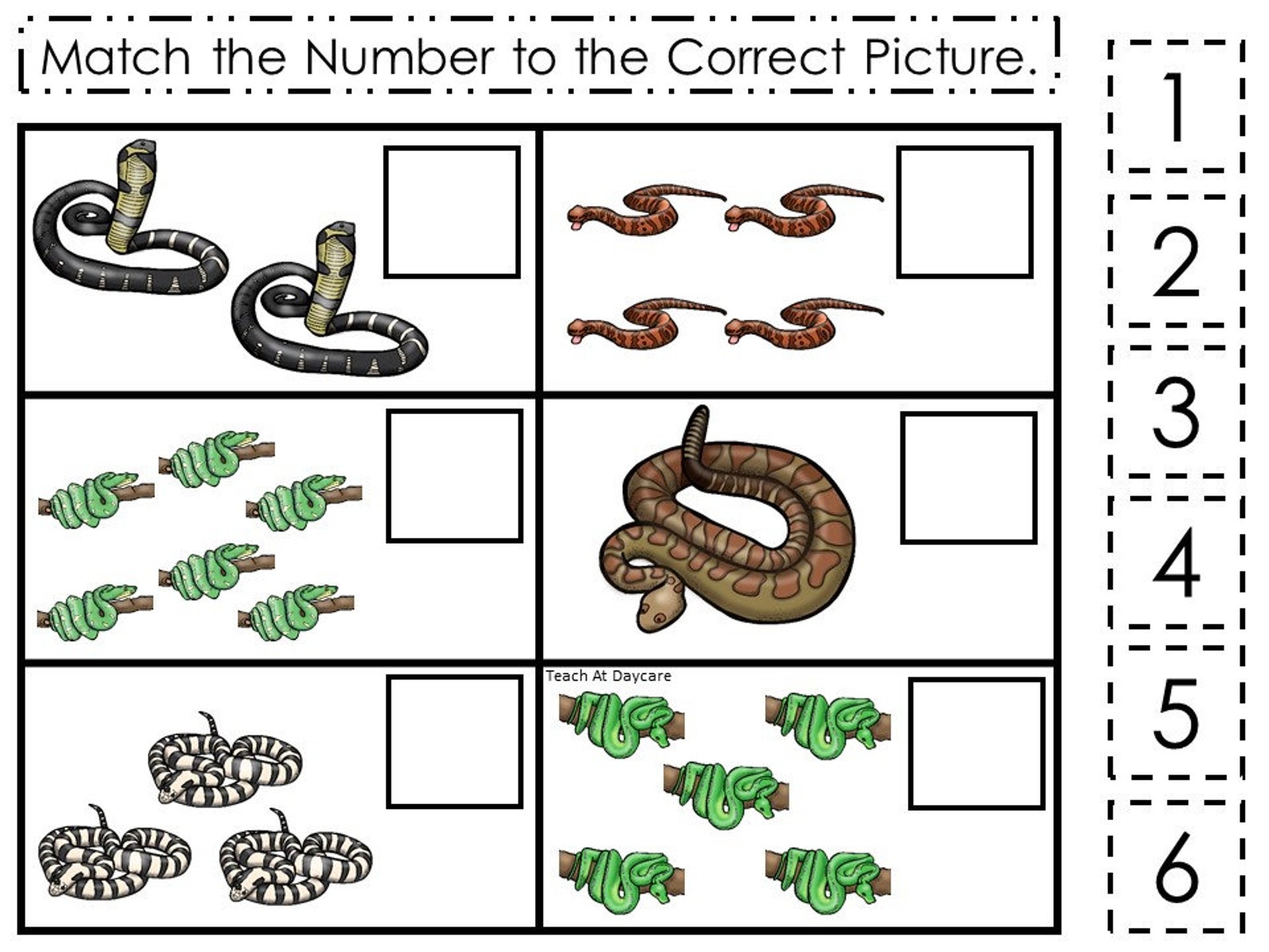 30 Snakes Printable Preschool Educational Games Download. - Etsy
