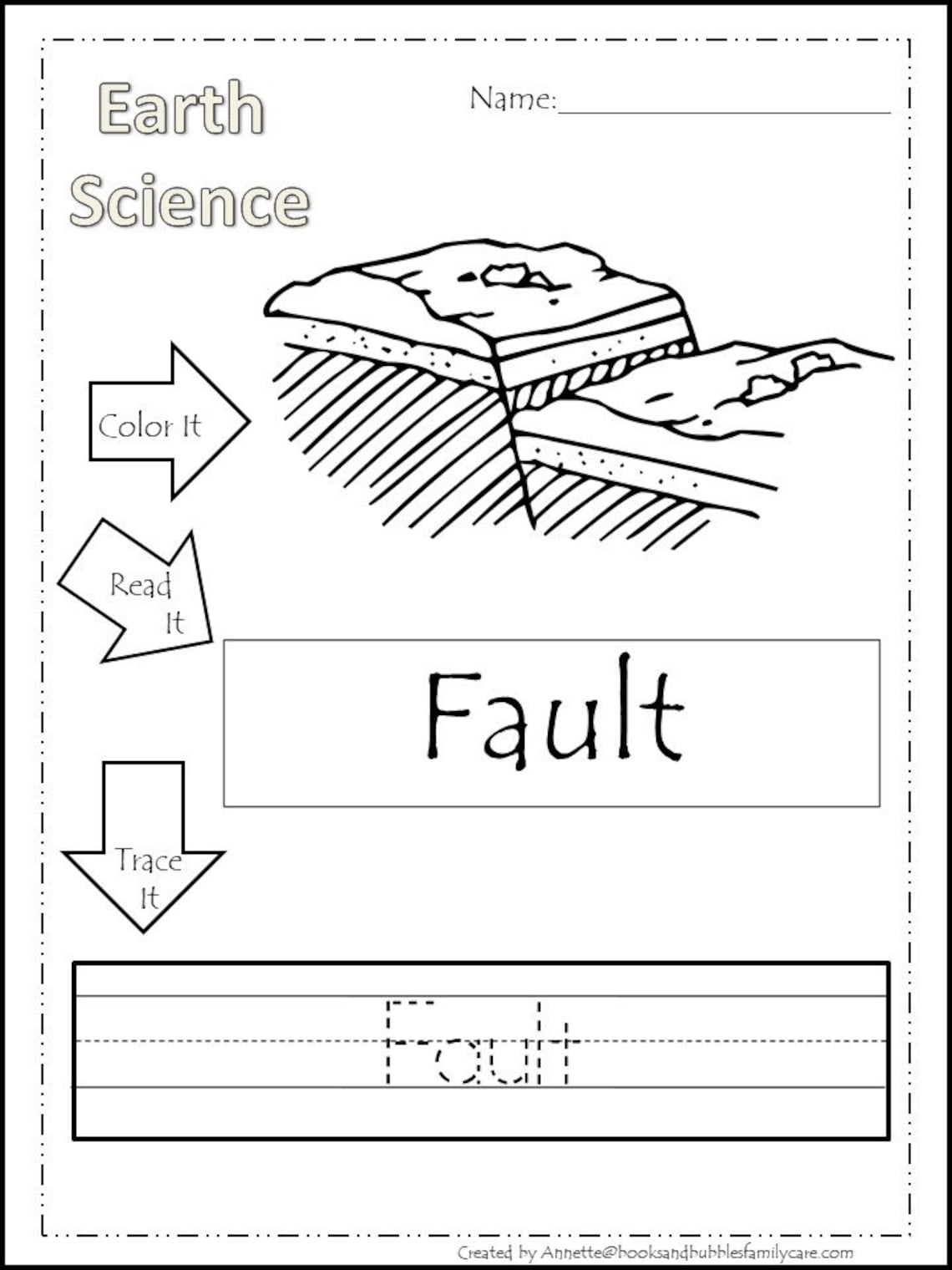 30 Earth Science Printable Worksheets. Color Read Trace Land | Etsy