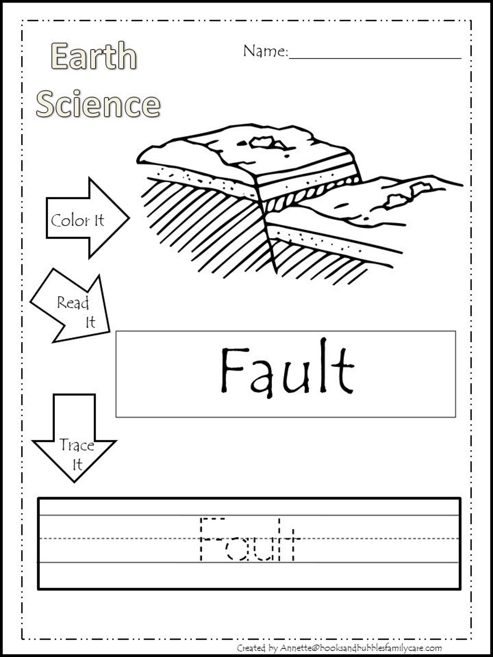 30 Earth Science Printable Worksheets. Color Read Trace Land - Etsy