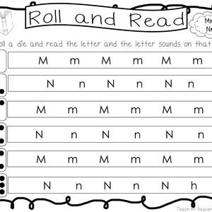 13 Roll and Read Letter Sounds Worksheets. Preschool-1st Grade Phonics ...