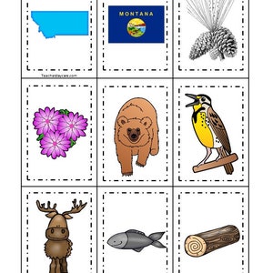 30 Montana State Symbols Themed Learning Games Download. ZIP File ...