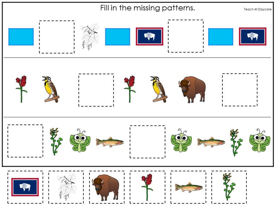 30 Wyoming State Symbols Themed Learning Games Download. ZIP | Etsy