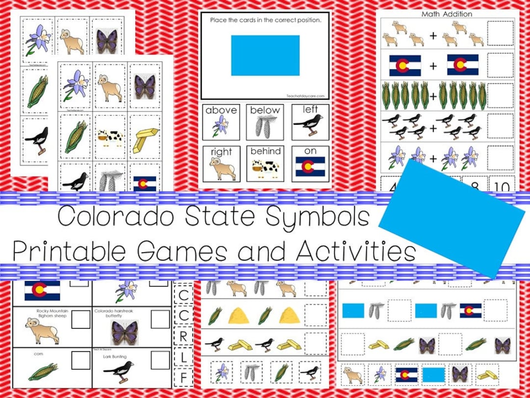 30 Colorado State Symbols Themed Learning Games Download. ZIP File ...