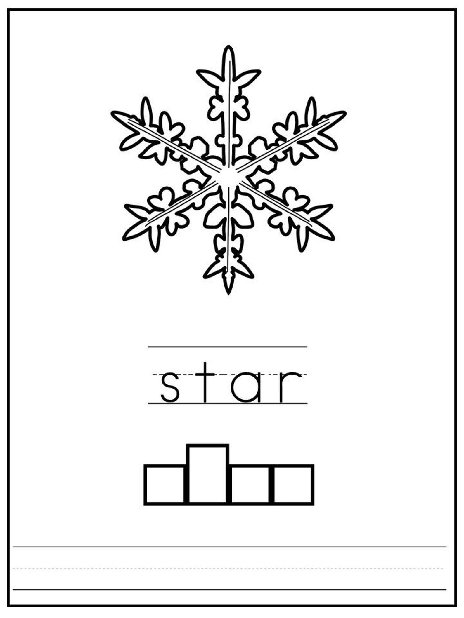 15 Snowflake Identification Color Trace Write Kindergarten - Etsy