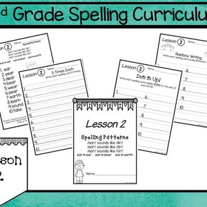 2nd Grade Spelling Curriculum Unit. 38 Weekly Lessons. Prints 663 Pages ...