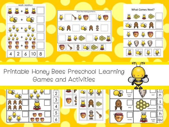 30 Honey Bee Preschool Learning Games Download. Games and | Etsy
