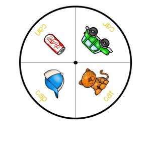 26 Alphabet Phonics Spinner Wheels. Beginning Sounds. Color & Black and ...