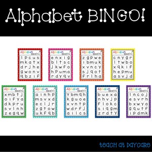 Alphabet BINGO Game and Worksheets. Color & Black and White. - Etsy