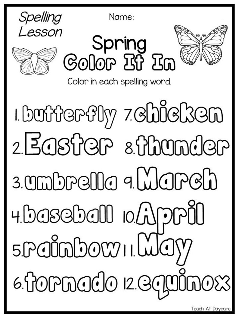Second Grade Spring Themed Words Spelling Activity. Supplemental ...