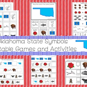 30 Oklahoma State Symbols Themed Learning Games Download. ZIP File ...