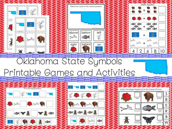 30 Oklahoma State Symbols Themed Learning Games Download. ZIP - Etsy ...