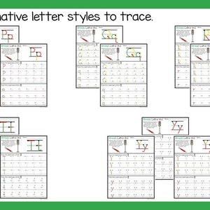 38 Green Let's Go Alphabet Tracing Worksheets. Letter Formation ...