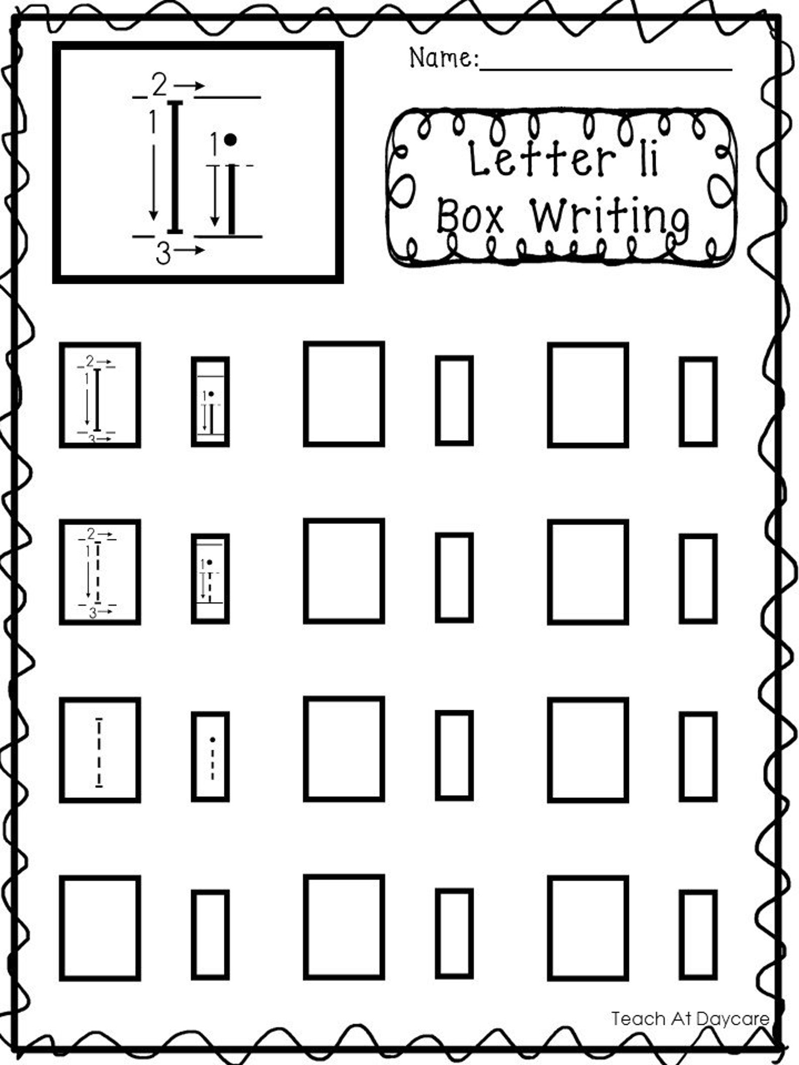 26 Printable Alphabet Box Writing Worksheets. Preschool-kdg - Etsy