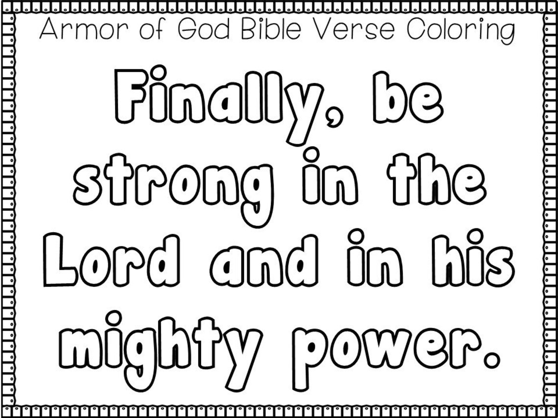 Ephesians 6:10-20 Armor of God Bible Verse Tracing and - Etsy
