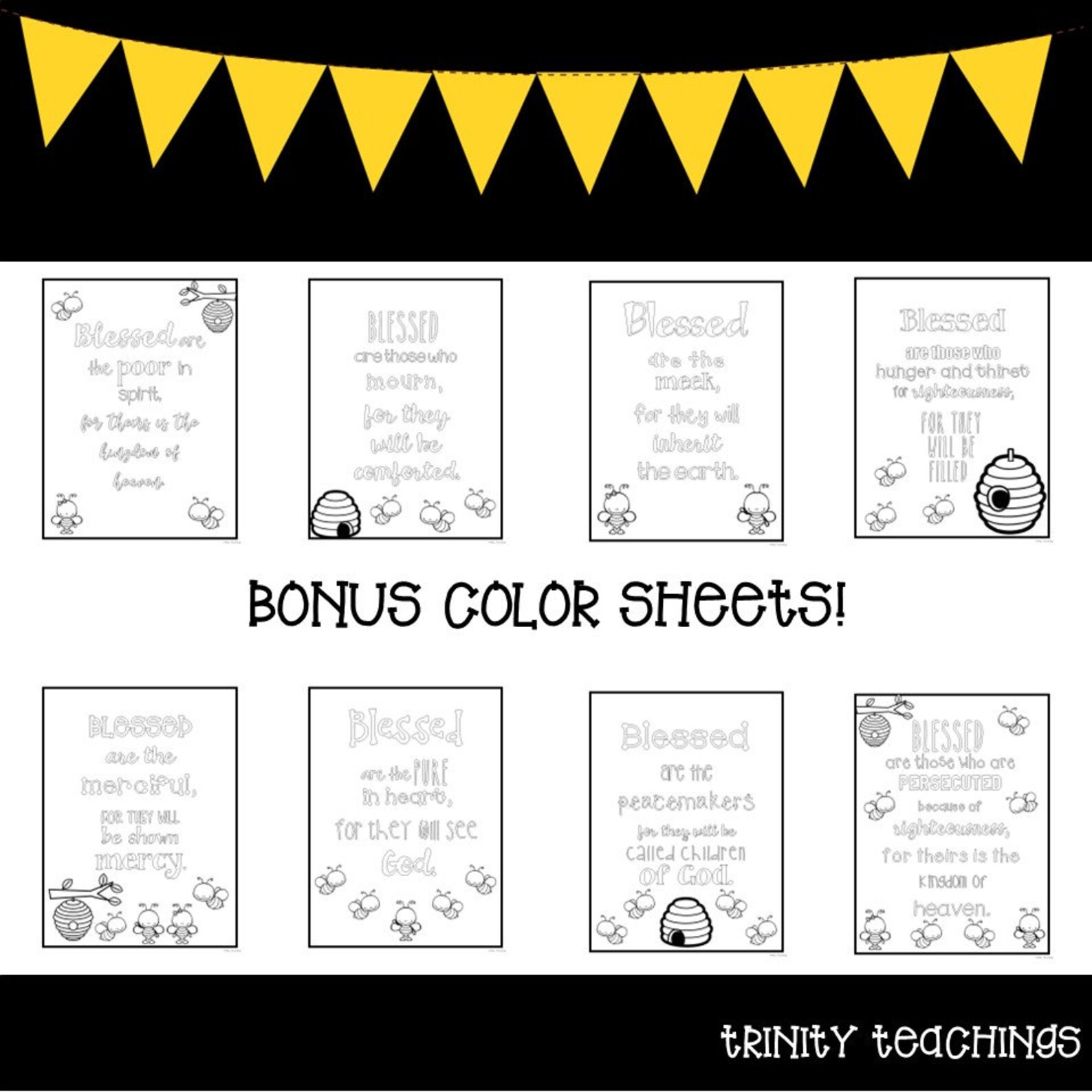 Bee Atitudes Learning Packet. Bee Themed Beatitudes . Activities and ...