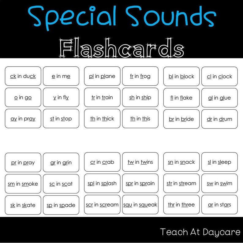 100 Printable Special Sounds Flashcards. ELA, Speech, Reading, Phonics ...