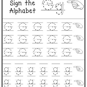 ASL Trace and Sign the Alphabet Worksheets. Preschool Phonics and ...