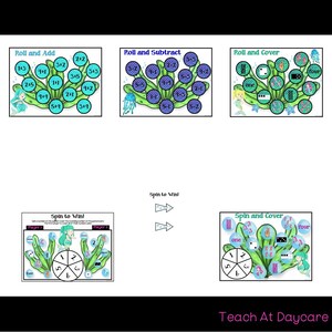10 Printable Mermaids Themed Kindergarten Math Center Games and ...