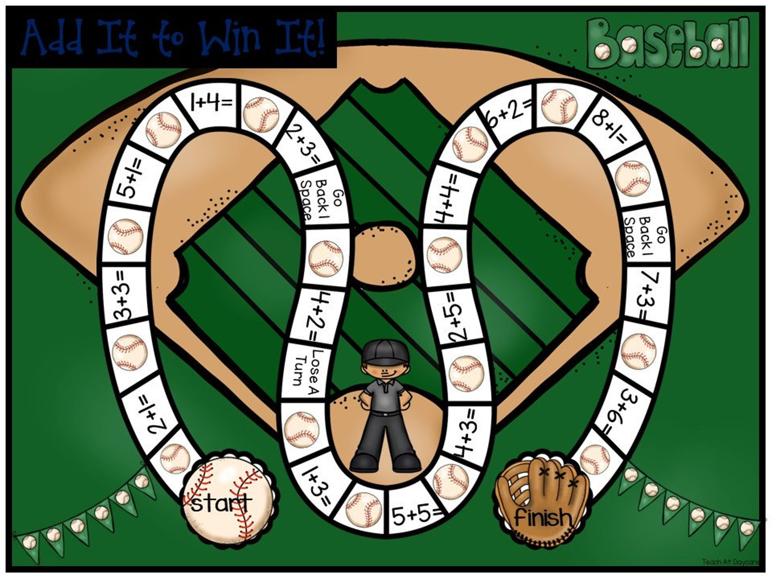 10 Printable Baseball Themed Kindergarten Math Center Games and ...