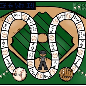 10 Printable Baseball Themed Kindergarten Math Center Games and ...