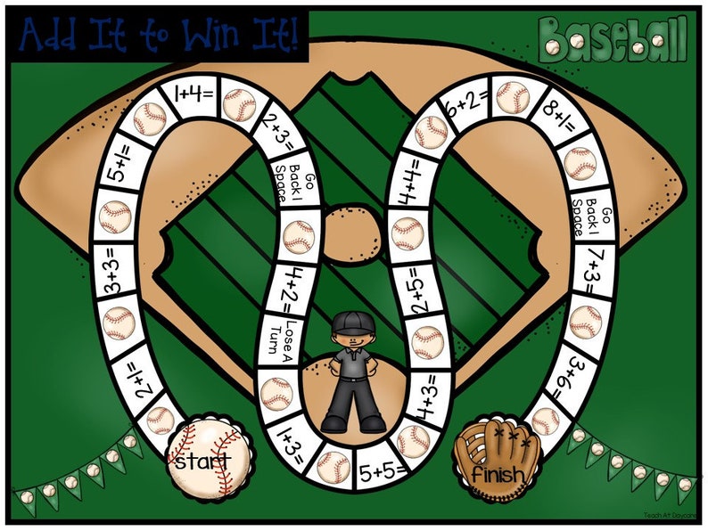 10 Printable Baseball Themed Kindergarten Math Center Games and ...