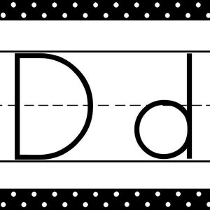26 Printable Black and White Polka Dot Alphabet Posters. 8x10 Classroom ...
