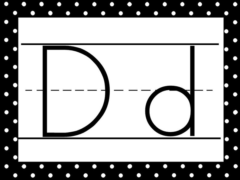 26 Printable Black and White Polka Dot Alphabet Posters. 8x10 | Etsy