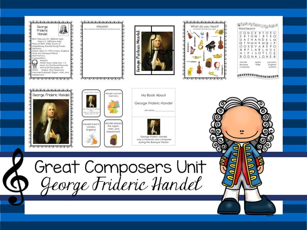 George Frideric Handel Great Composer Unit. Music Appreciation. - Etsy