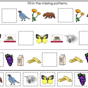30 California State Symbols Themed Learning Games Download. ZIP File ...