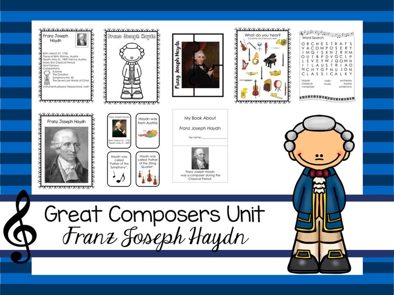 Franz Joseph Haydn Great Composer Unit. Music Appreciation. | Etsy