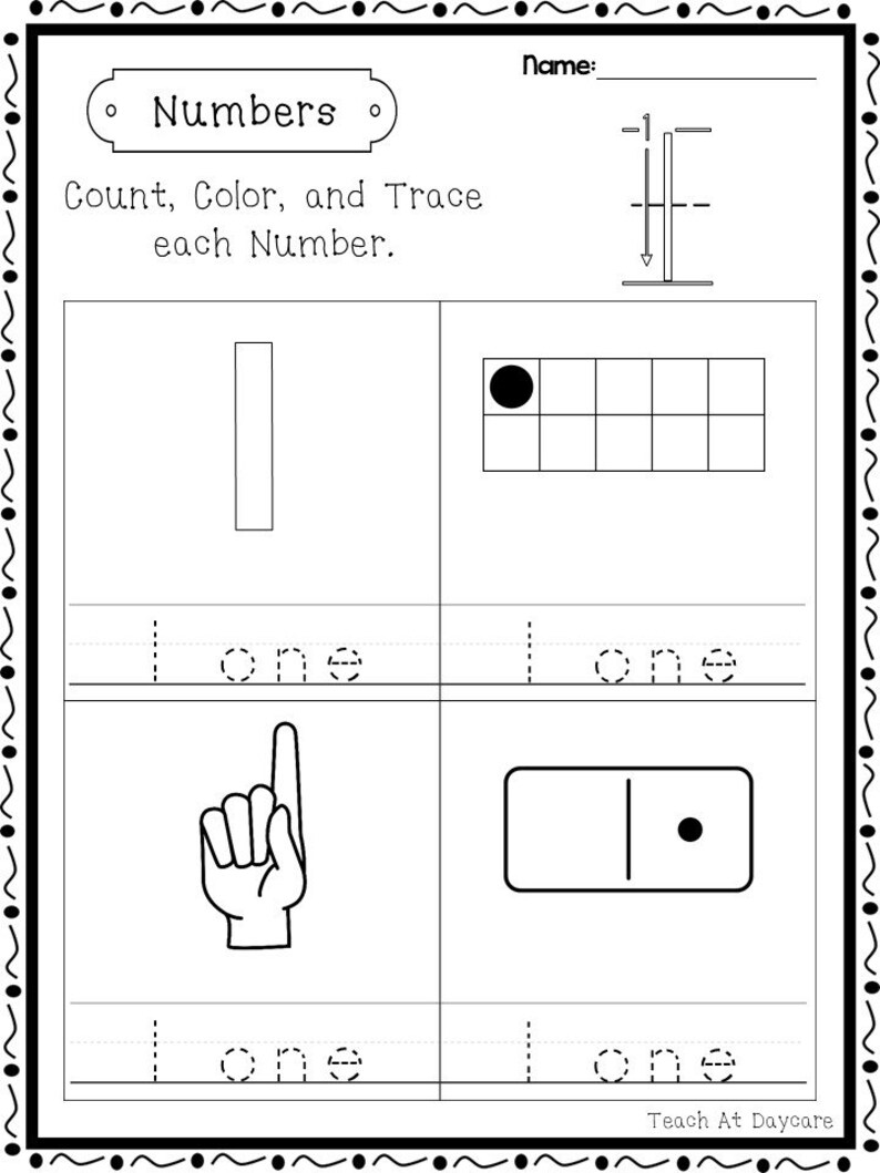 21 Printable Numbers Count Color and Trace Worksheets. - Etsy Canada
