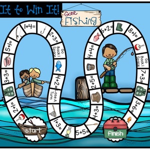 10 Printable Gone Fishing Themed Kindergarten Math Center Games and ...