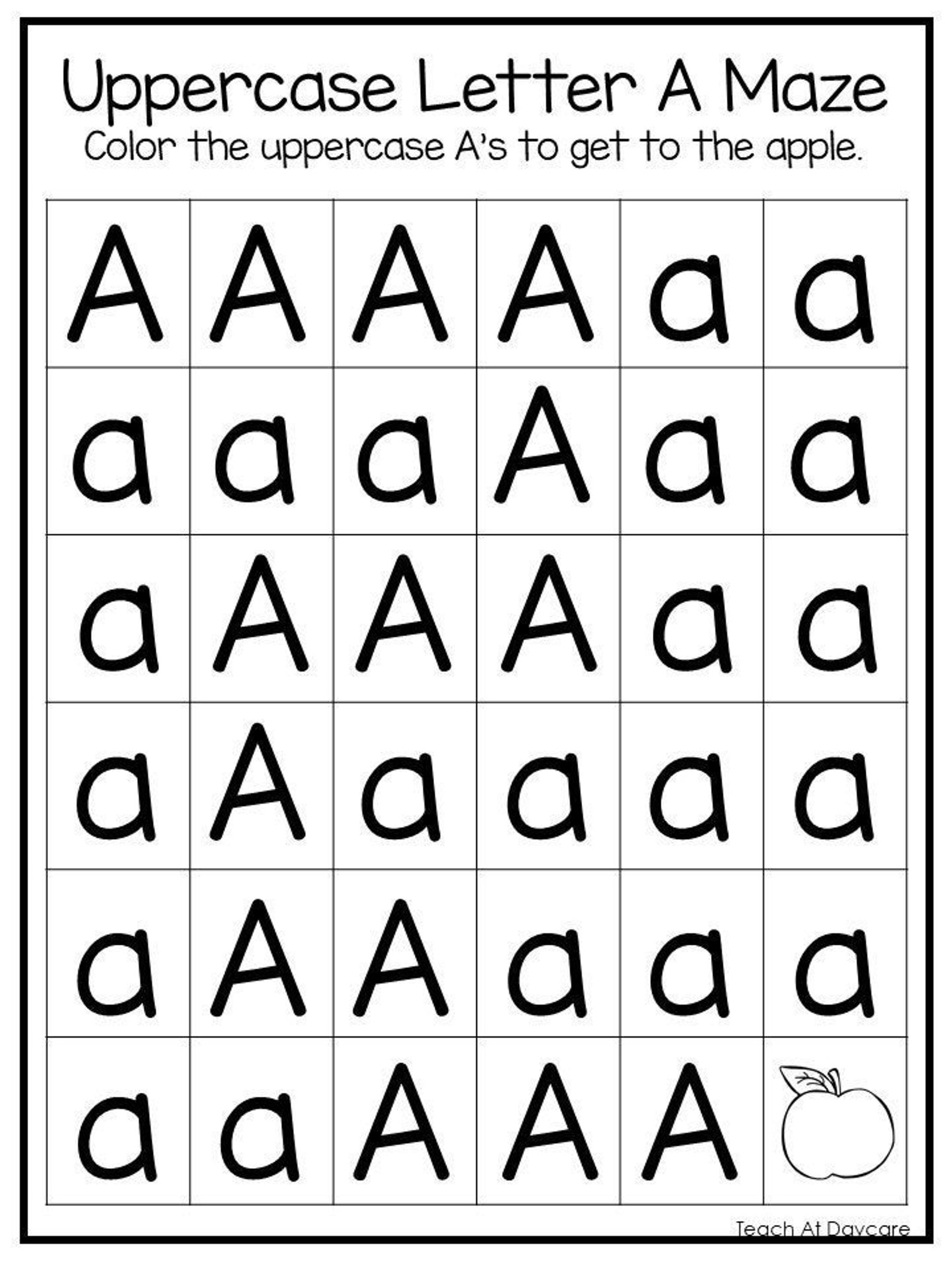 26 Uppercase Letter Maze Worksheets. Preschool-kindergarten Phonics and ...