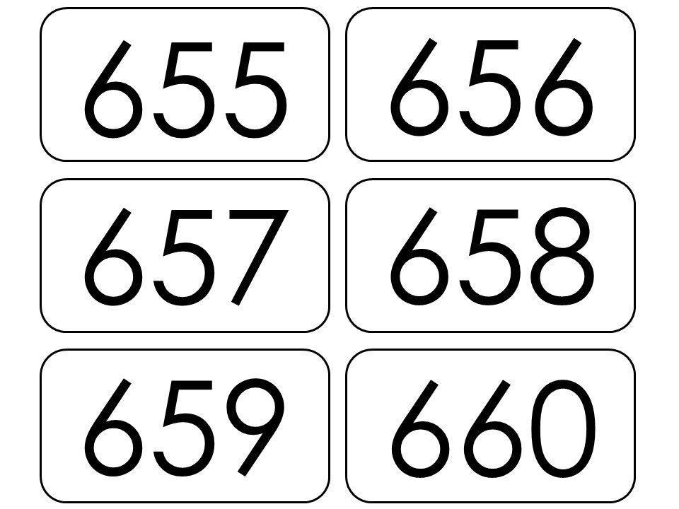 100 Printable Numbers 601-700 Flashcards. Preschool Thru Third | Etsy